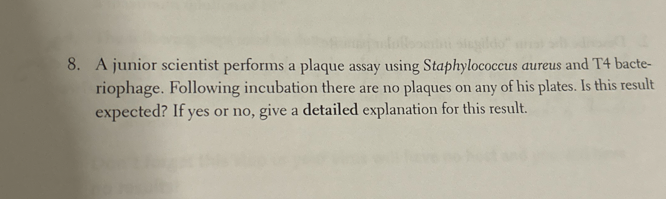 Solved A junior scientist performs a plaque assay using | Chegg.com
