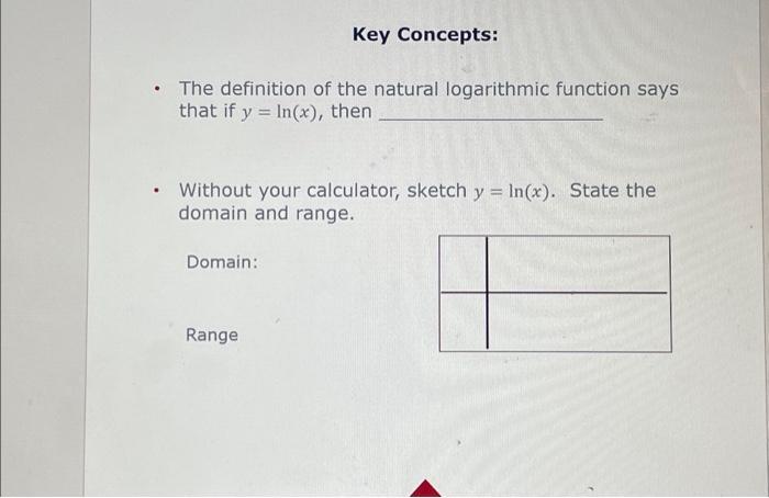 Solved The definition of the natural logarithmic | Chegg.com