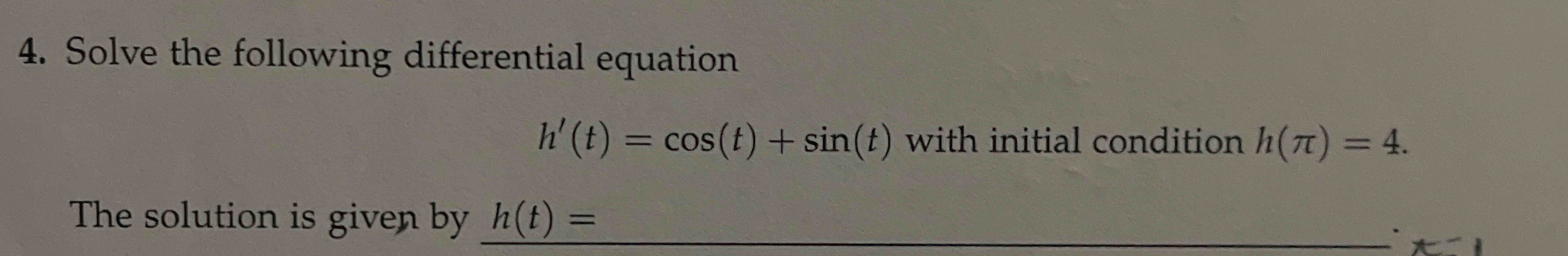 Solved Solve the following differential | Chegg.com