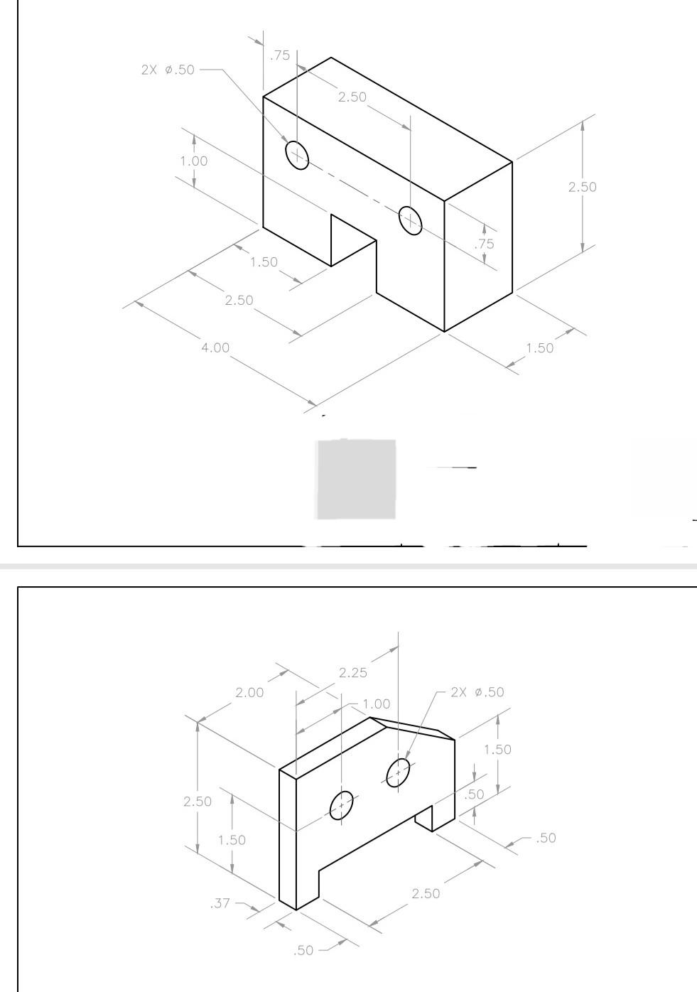 Solved I need to create standard orthographic views drawings | Chegg.com