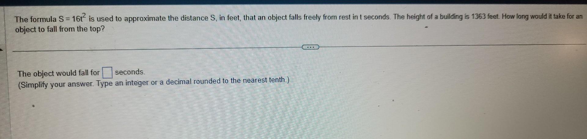 Solved object to fall from the top? The object would fall | Chegg.com