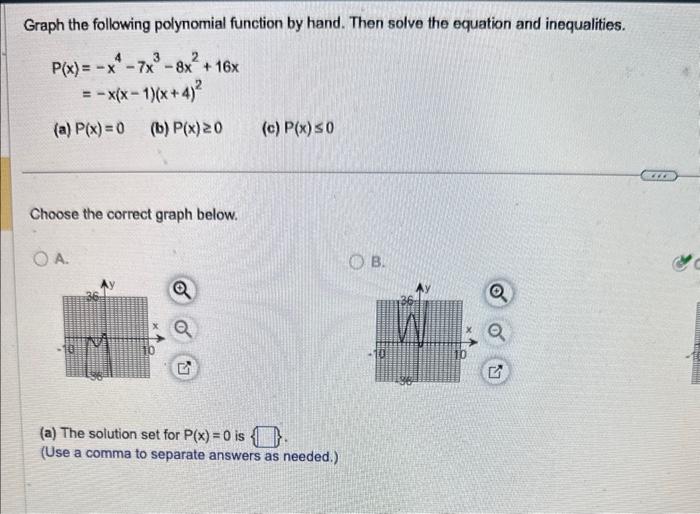 Solved Graph the following polynomial function by hand. Then | Chegg.com