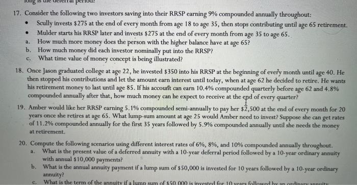 i want to know how to do question 17 and 18 | Chegg.com