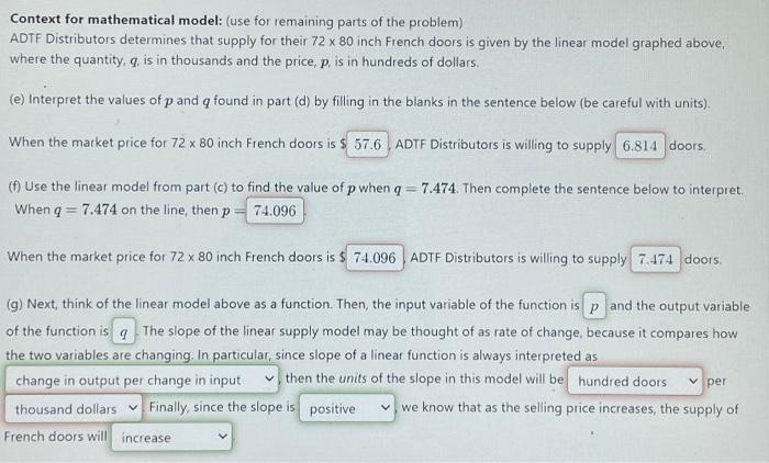 Solved The applet above shows that graph of a line in the PQ | Chegg.com