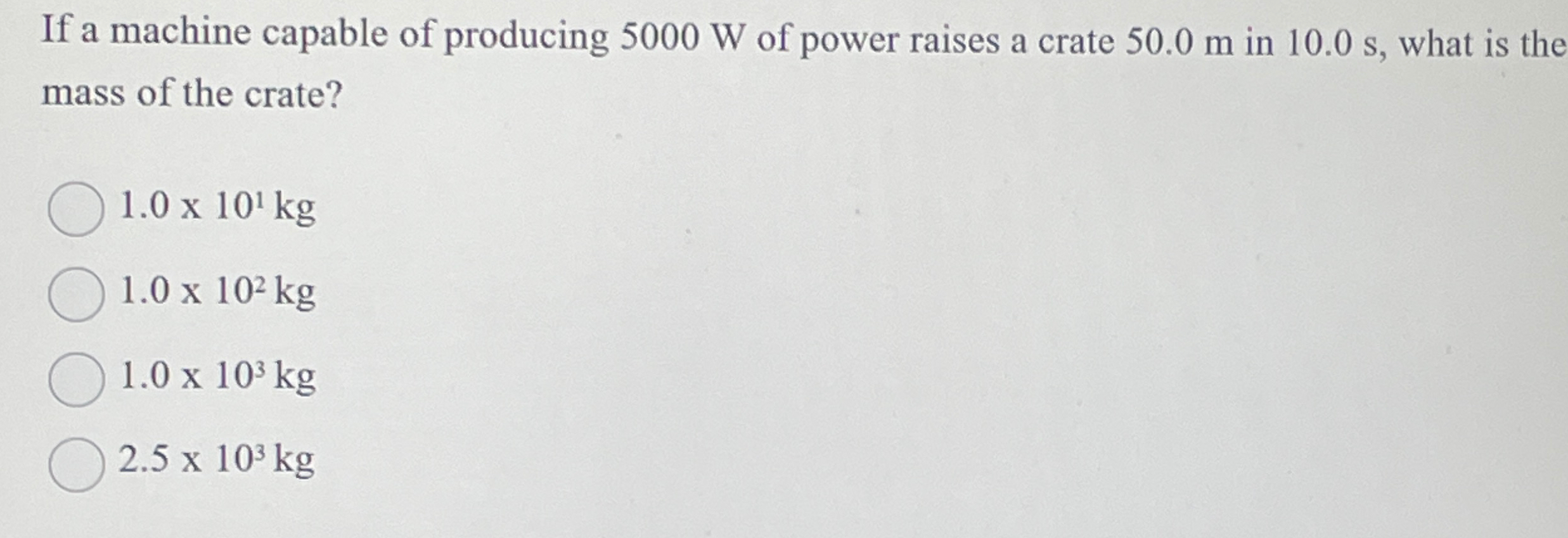 Solved If a machine capable of producing 5000W ﻿of power | Chegg.com