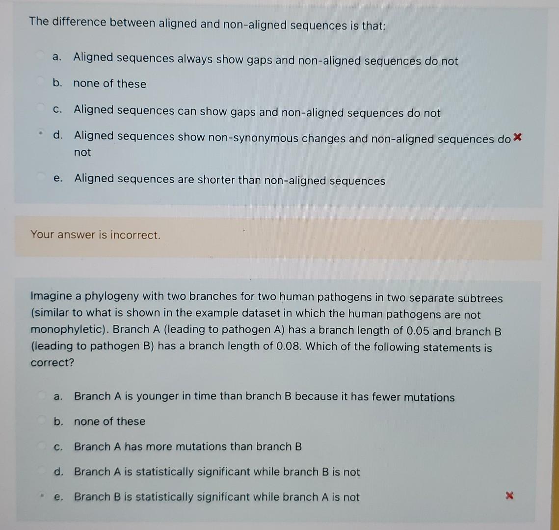 Solved The difference between aligned and non-aligned | Chegg.com