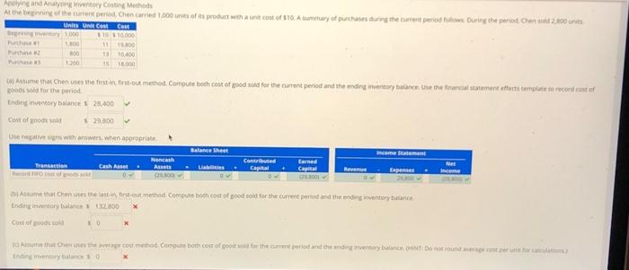 Solved Applying and Analyzing Inventory Costing Methods At | Chegg.com