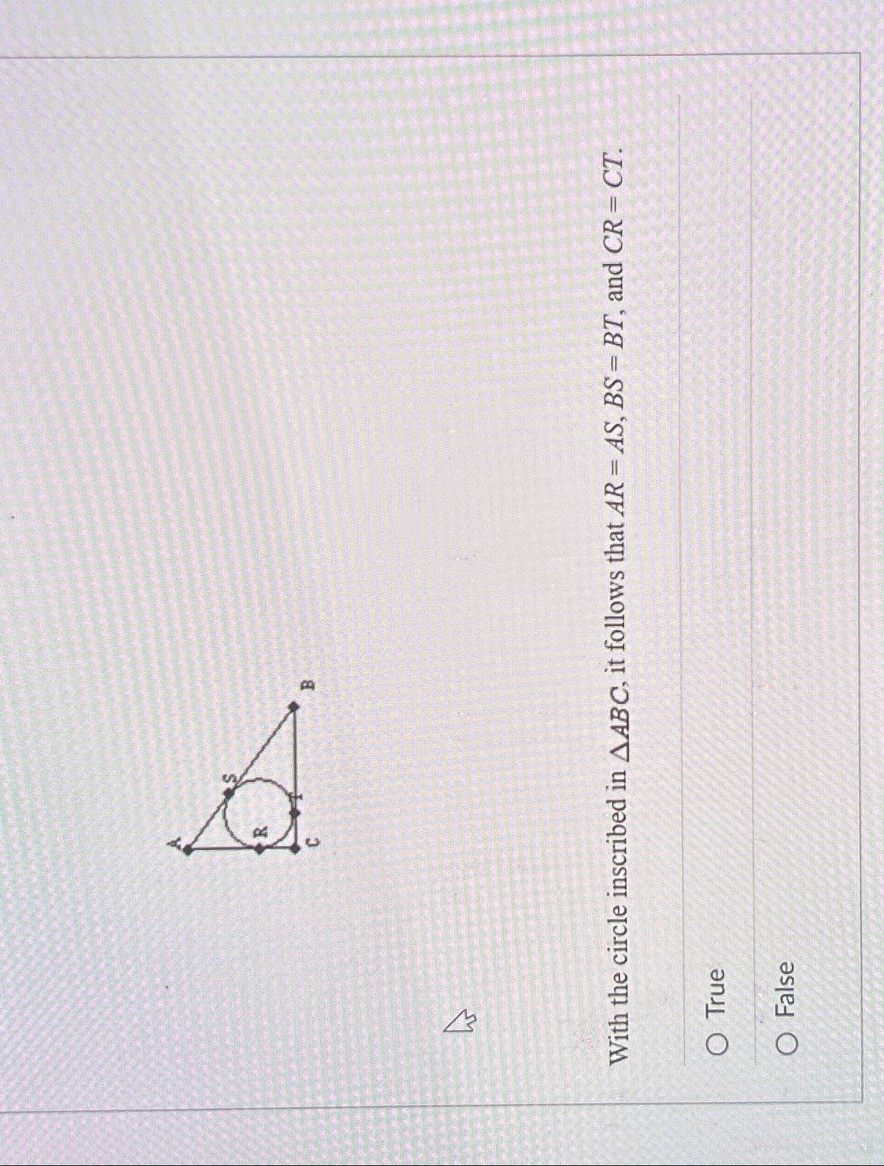 Solved With the circle inscribed in ????ABC, ﻿it follows | Chegg.com