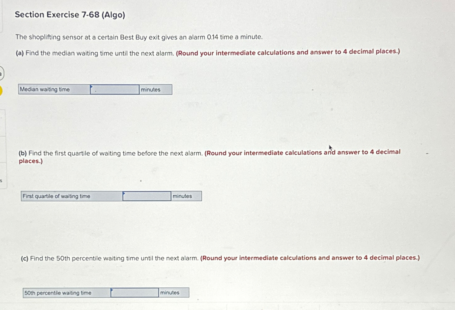 Solved Section Exercise 7.68 (Algo)The shoplifting sensor at | Chegg.com