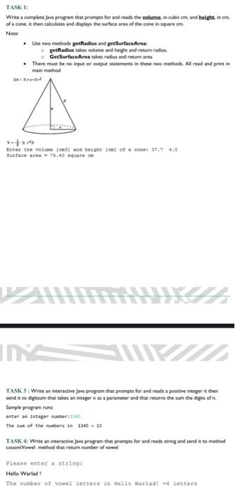 Solved TASKI Write a complete Java program that prompts for | Chegg.com