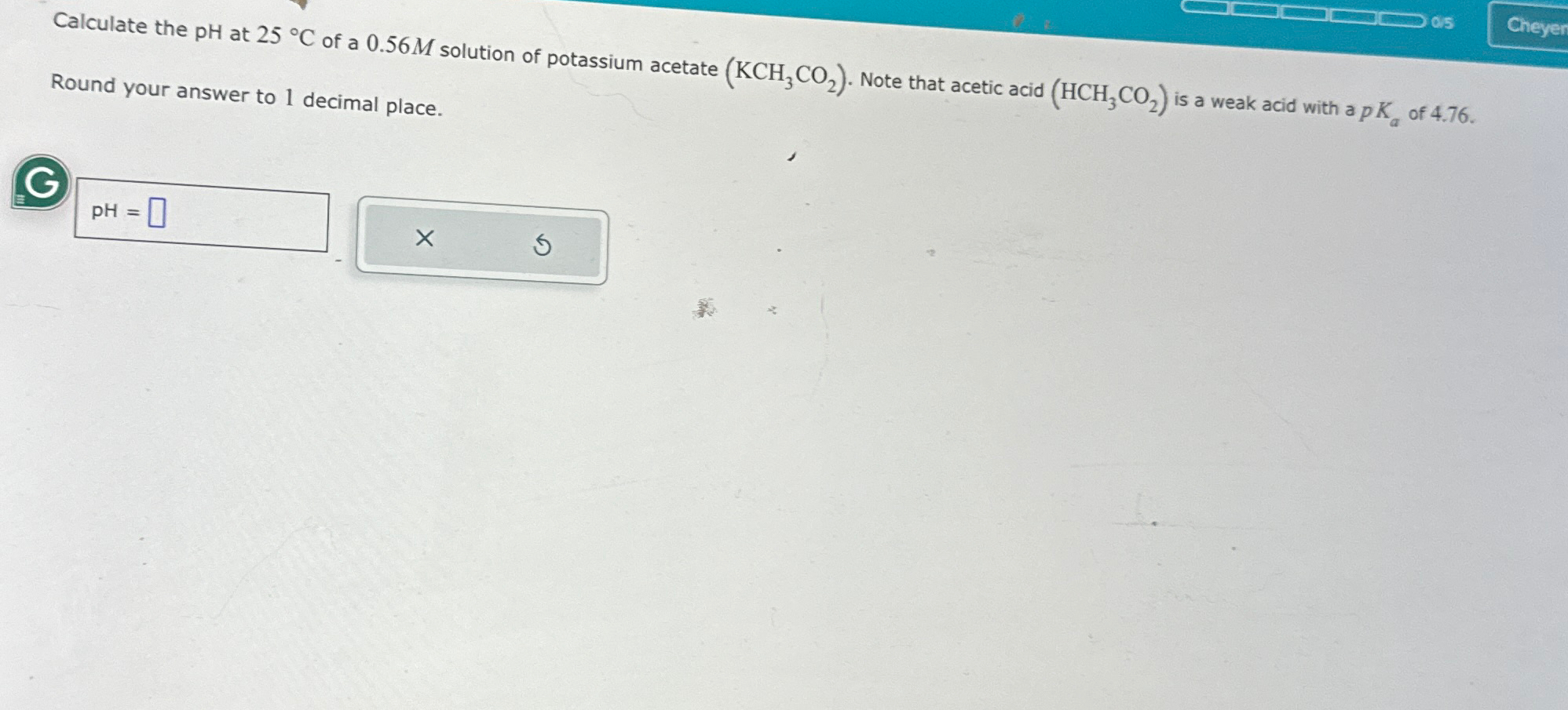 Solved Calculate the pH ﻿at 25°C ﻿of a 0.56M ﻿solution of | Chegg.com