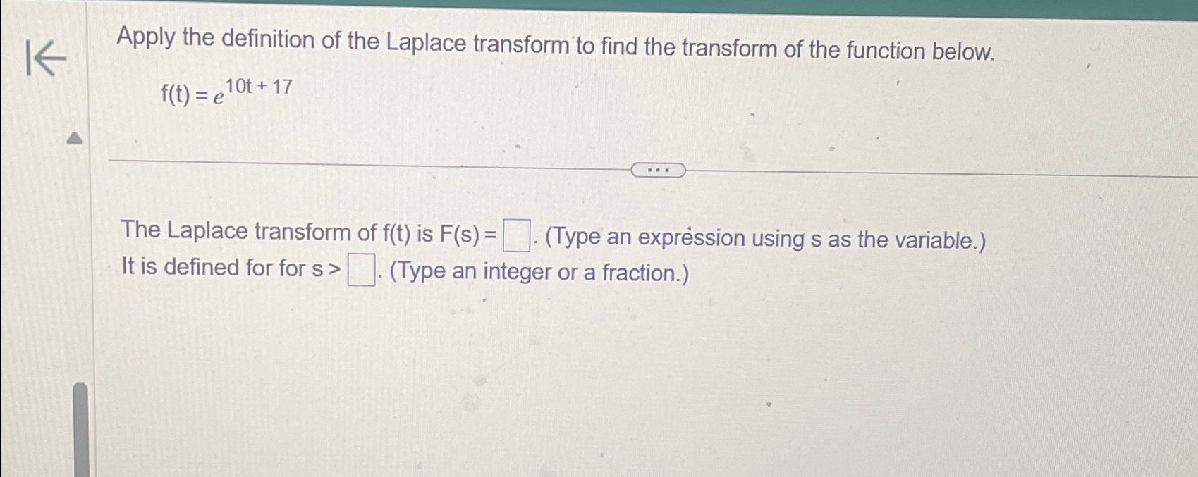Solved Apply the definition of the Laplace transform to find | Chegg.com