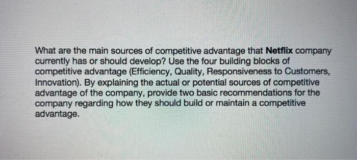Solved What are the main sources of competitive advantage | Chegg.com