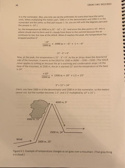 Solved 6. Adiabatic Lapse Rates and Orographic Precipitation | Chegg.com