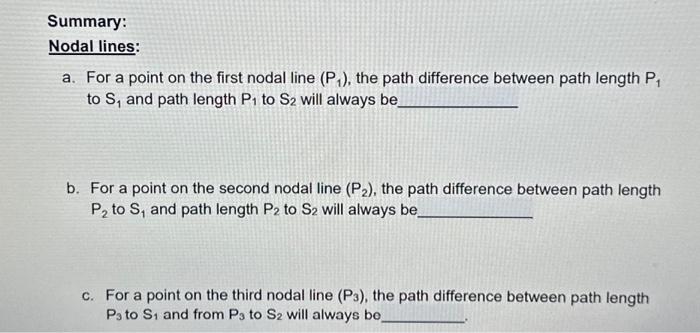 Solved Nodal lines: a. For a point on the first nodal line | Chegg.com