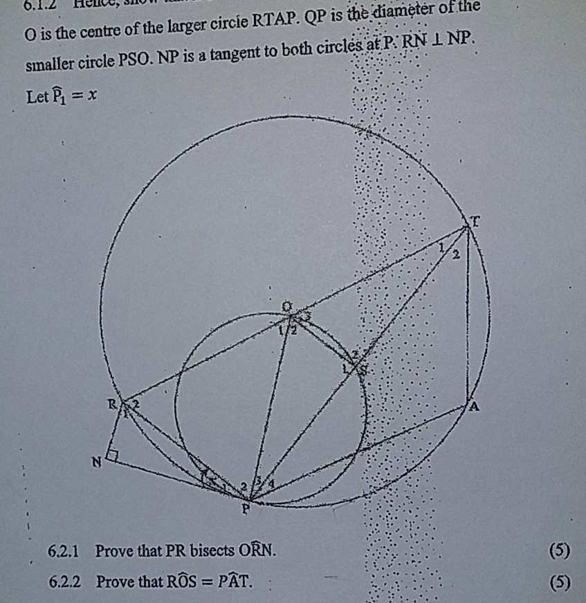 Solved O ﻿is the centre of the larger circie RTAP. QP is the | Chegg.com