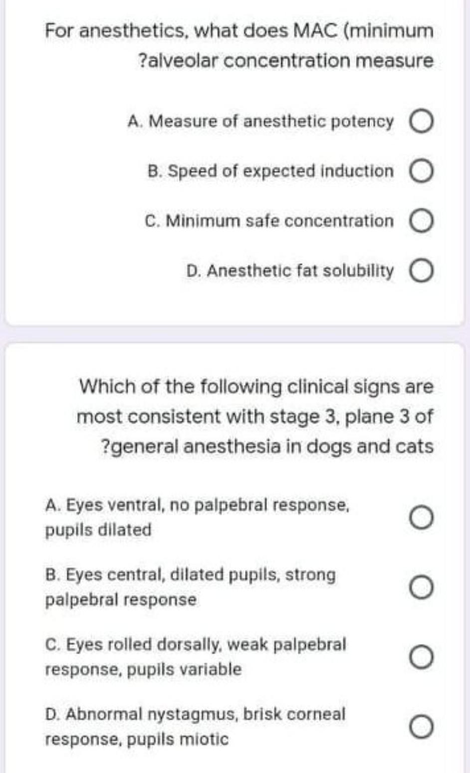 Solved For anesthetics, what does MAC (minimum ?alveolar | Chegg.com