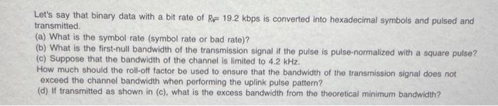 Solved Lets say that binary data with a bit rate of | Chegg.com