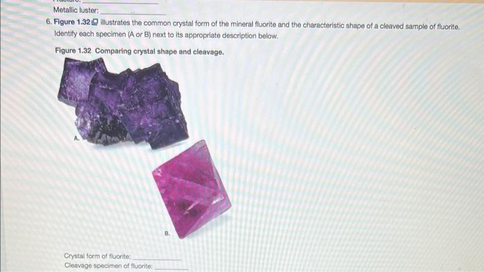 Solved Metallic luster: 3. Figure 1.32민 illustrates the | Chegg.com