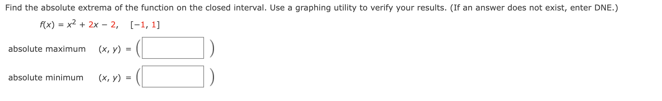 Solved Find the absolute extrema of the function on the | Chegg.com