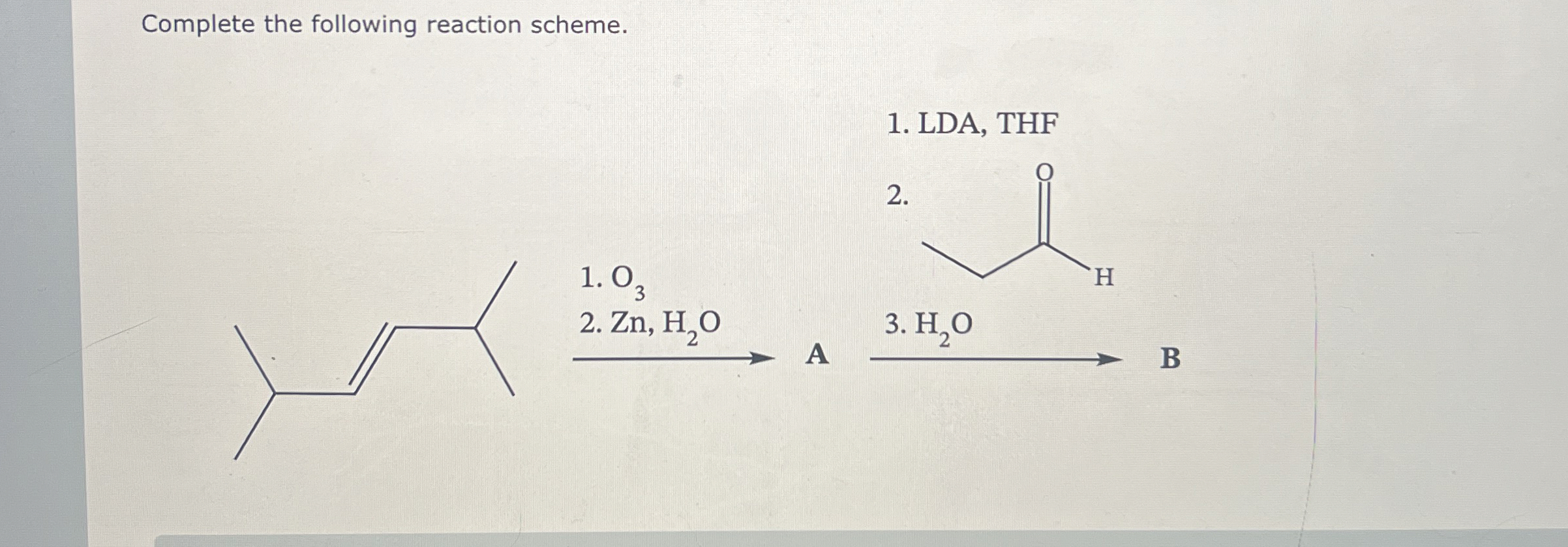 Solved Complete the following reaction scheme.LDA, | Chegg.com