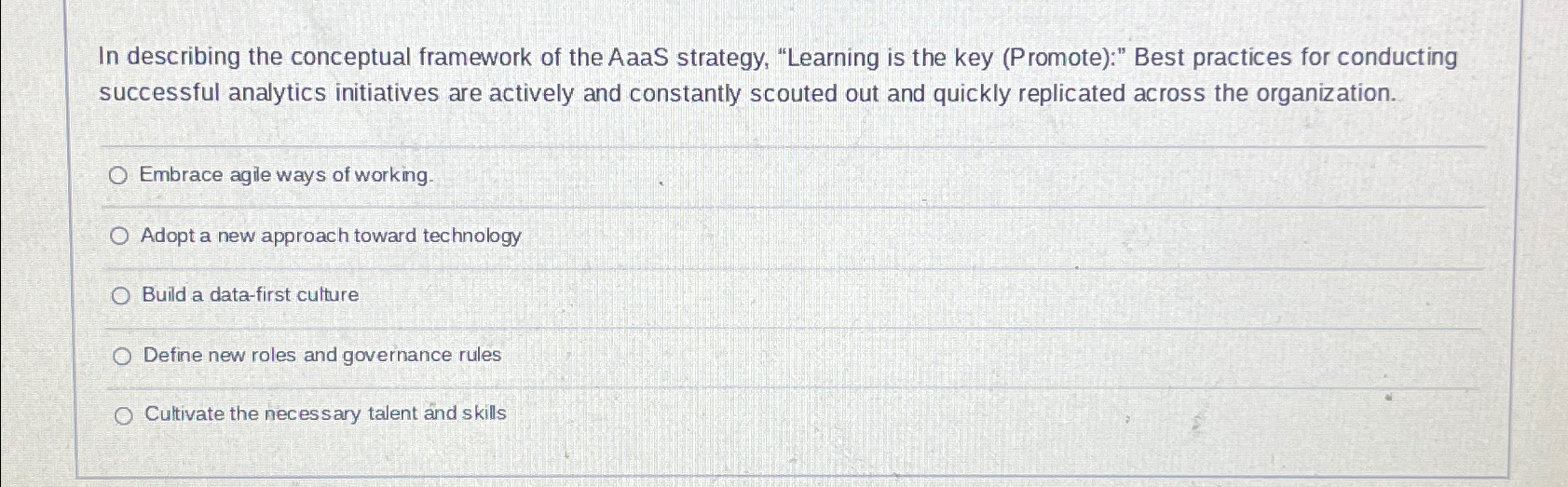 Solved In describing the conceptual framework of the AaaS | Chegg.com