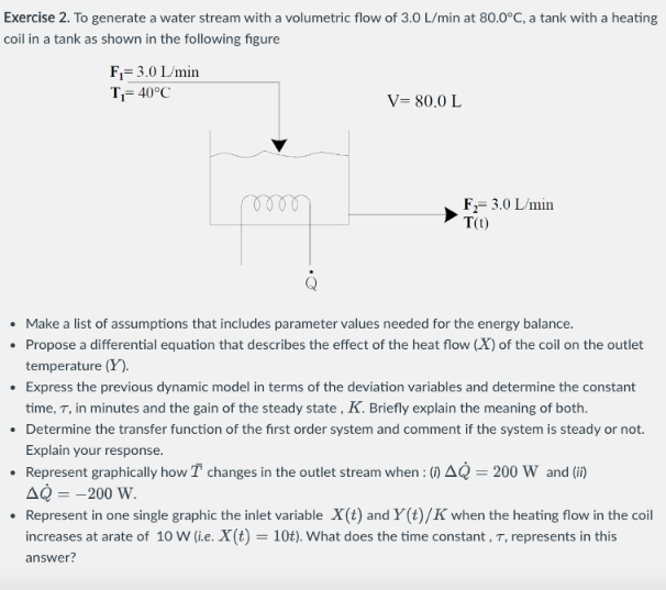 Solved Exercise 2. ﻿To generate a water stream with a | Chegg.com