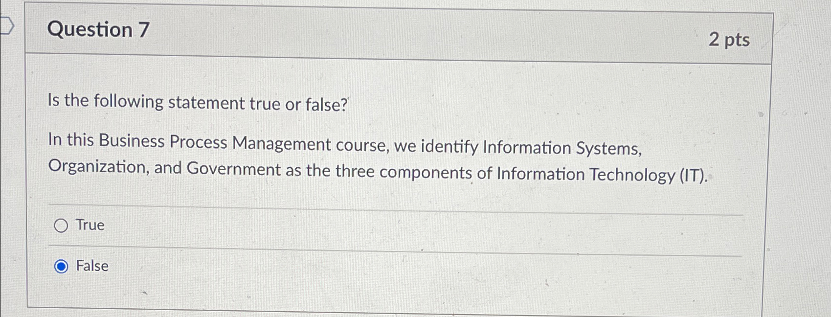 Solved Question 72 ﻿ptsIs the following statement true or | Chegg.com