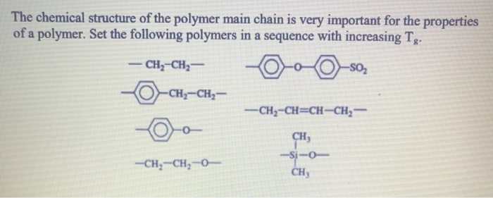 Solved The chemical structure of the polymer main chain is | Chegg.com