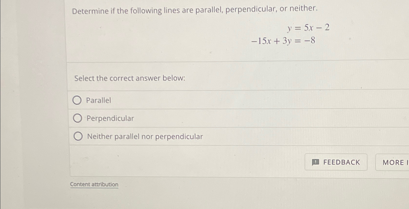 Solved Determine if the following lines are parallel, | Chegg.com