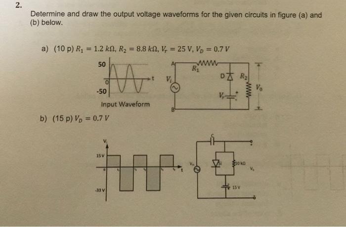 Solved Determine And Draw The Output Voltage Waveforms For