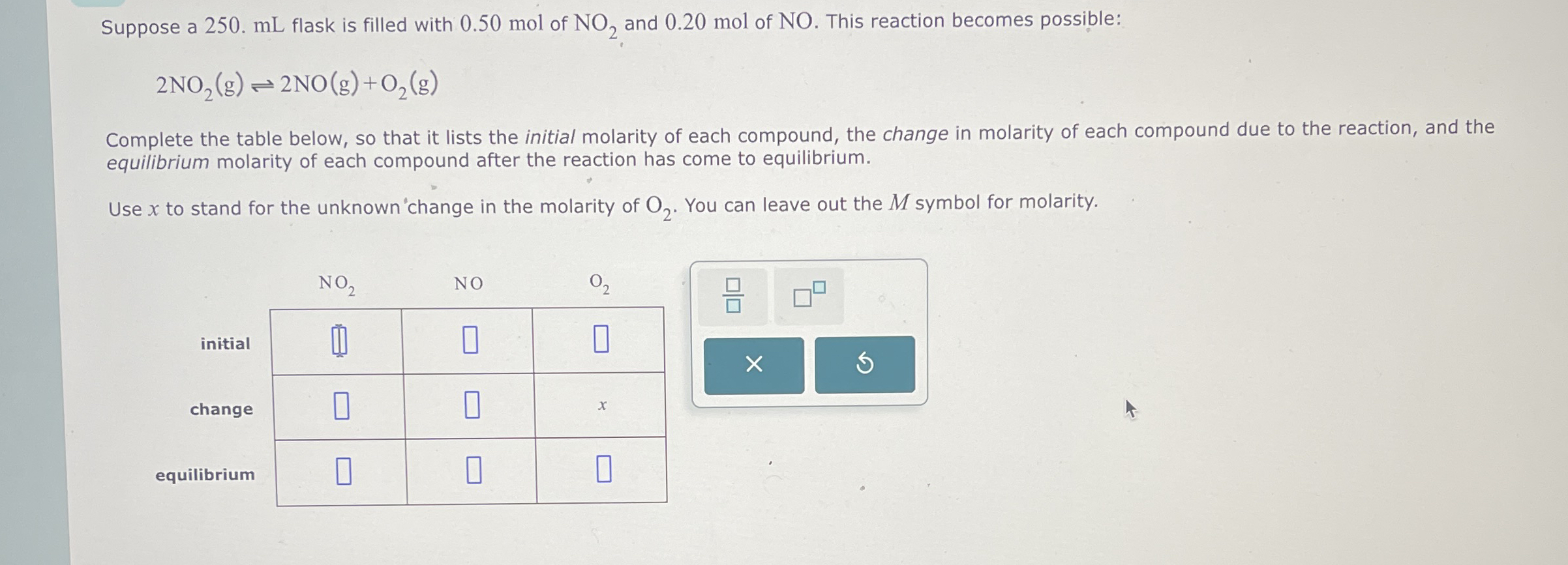 Solved Suppose a 250.mL ﻿flask is filled with 0.50 ﻿mol of | Chegg.com