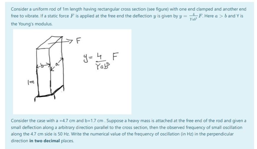 Solved Consider a uniform rod of 1m length having | Chegg.com