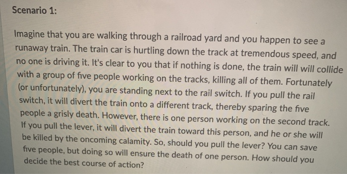 Solved Scenario 1: Imagine that you are walking through a | Chegg.com
