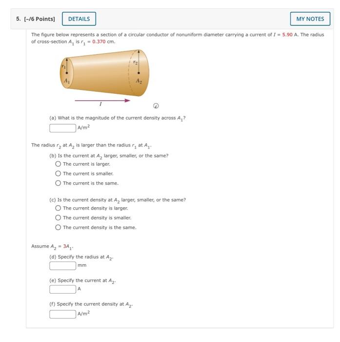 Solved [-/6 Points] The figure below represents a section of | Chegg.com