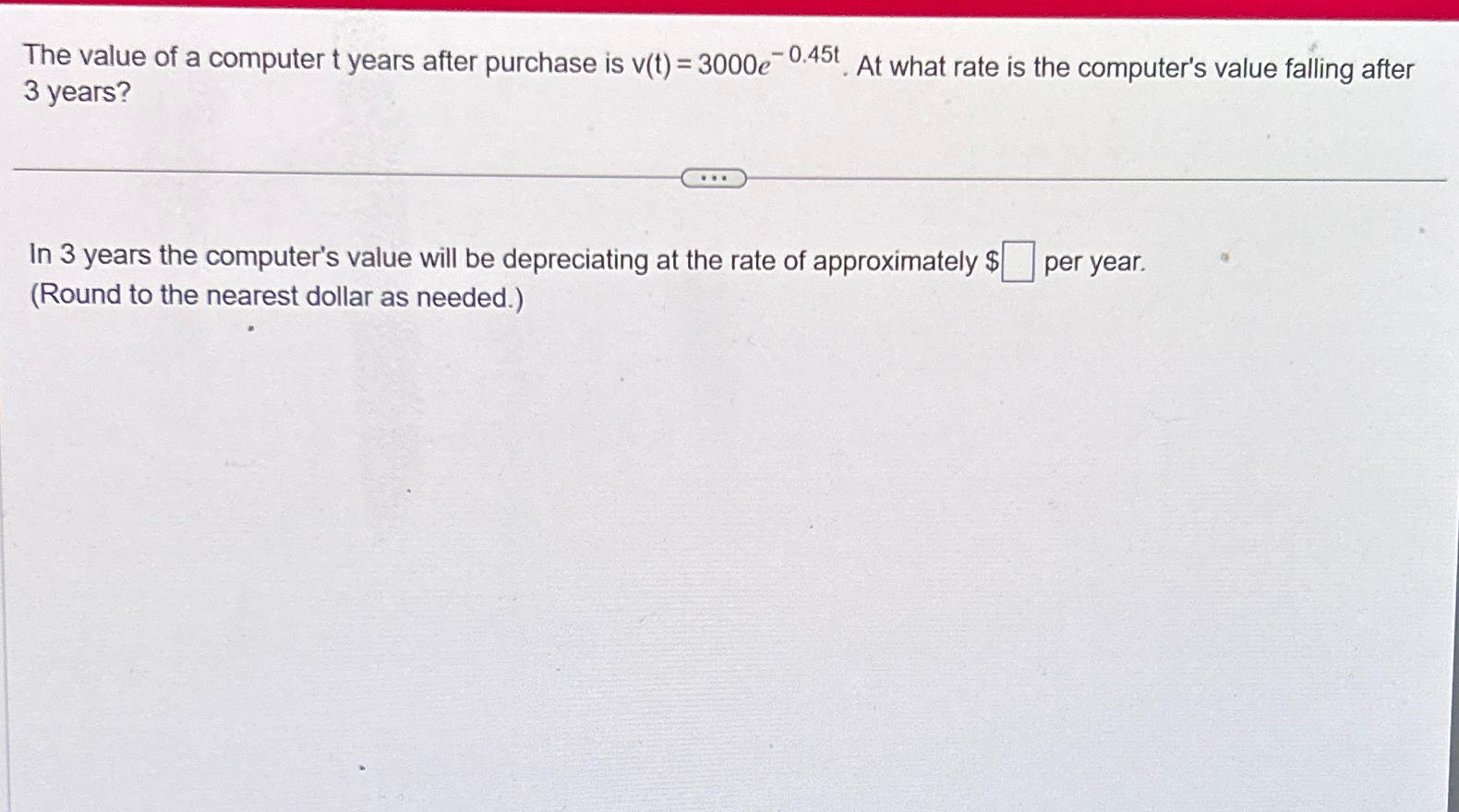 Solved The value of a computer t ﻿years after purchase is | Chegg.com