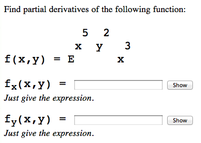 Solved: Find Partial Derivatives Of The Following Function... | Chegg.com