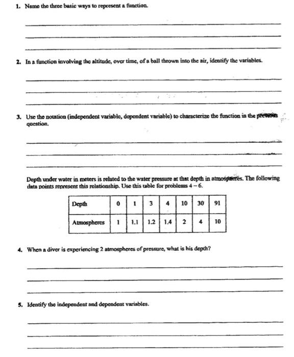 Solved 1. Name the three basic ways to represent a function. | Chegg.com