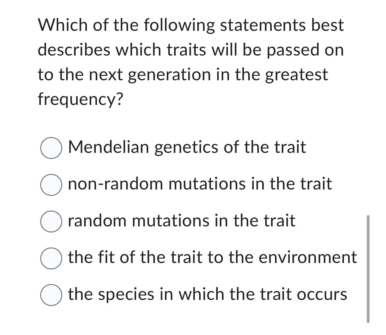 Solved Which of the following statements best describes | Chegg.com