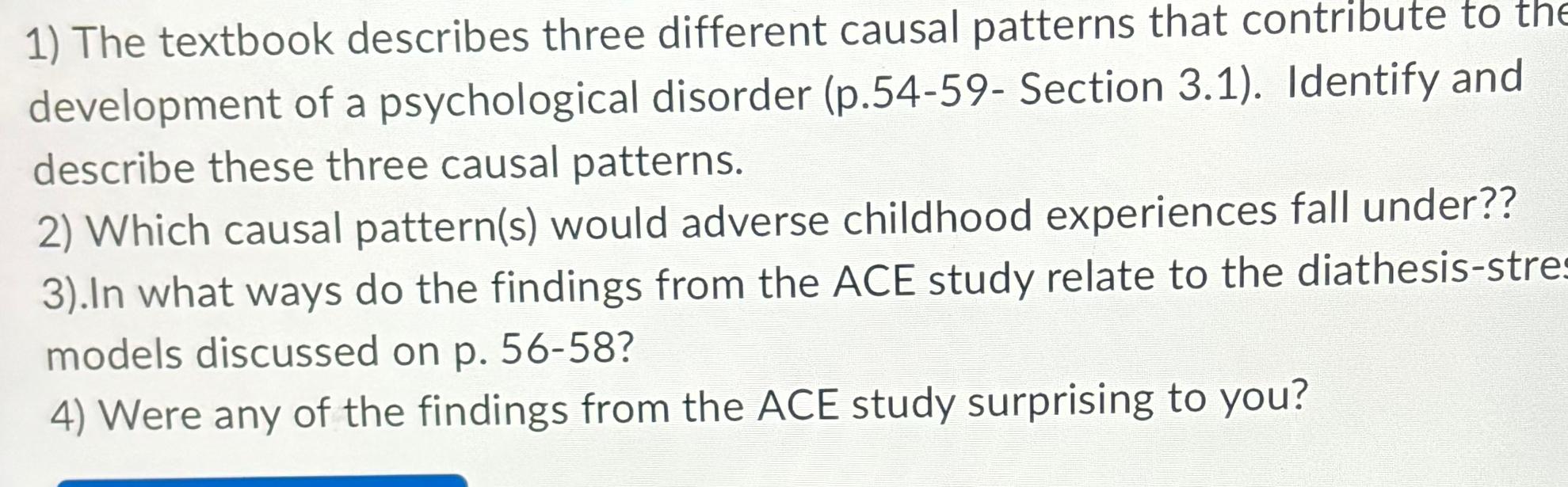 Solved The textbook describes three different causal | Chegg.com
