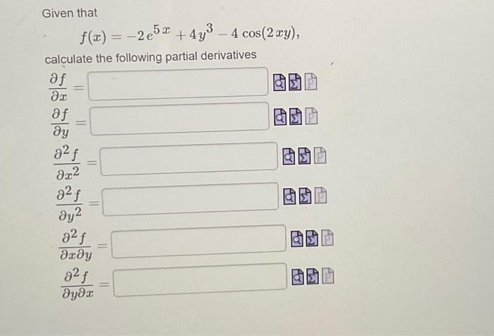 Solved Given that calculate the following partial | Chegg.com