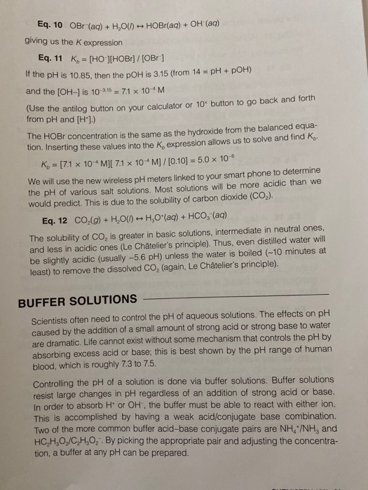 LABORATORY 7E HYDROLYSIS OF SALTS AND pH OF BUFFER | Chegg.com