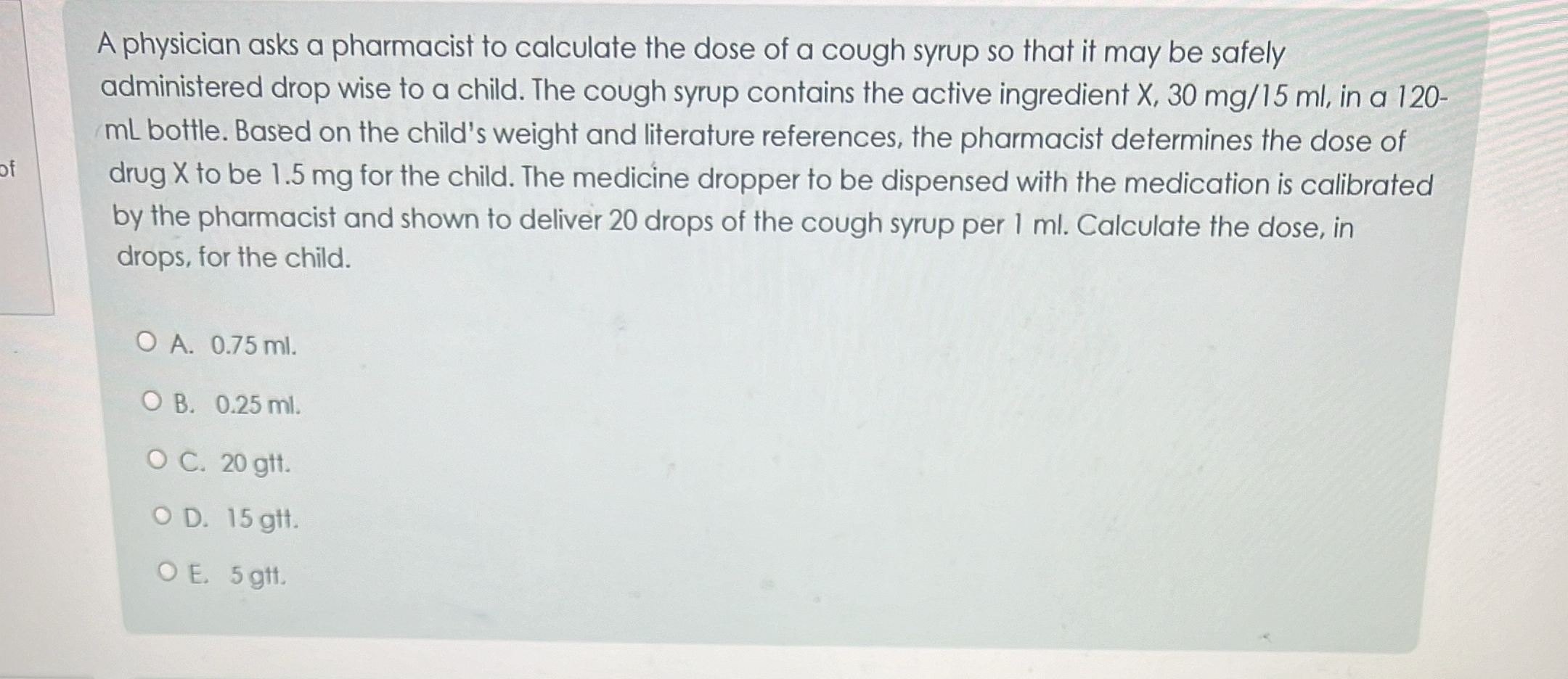 Solved A physician asks a pharmacist to calculate the dose | Chegg.com