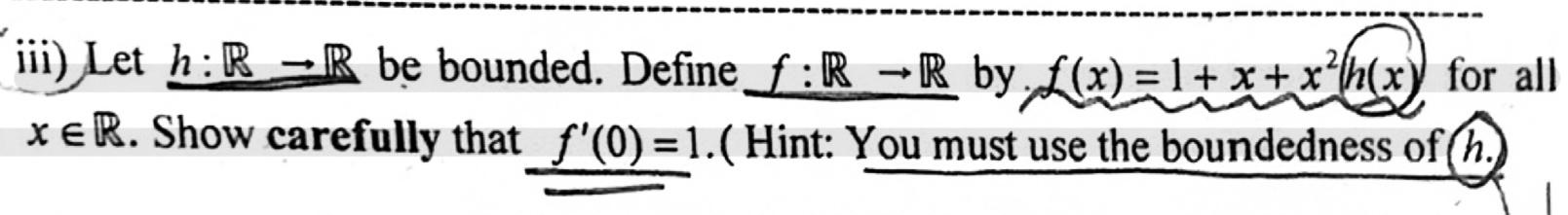 Solved Let h: R to R be bounded. Define f:R to R by | Chegg.com