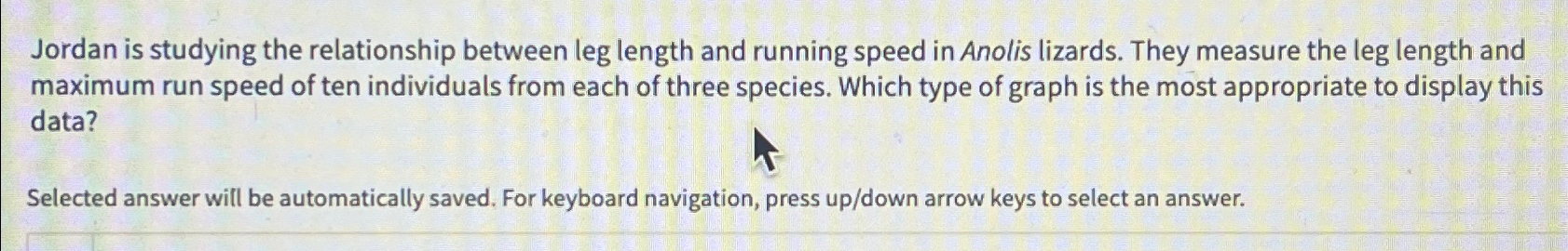 Solved Jordan is studying the relationship between leg | Chegg.com
