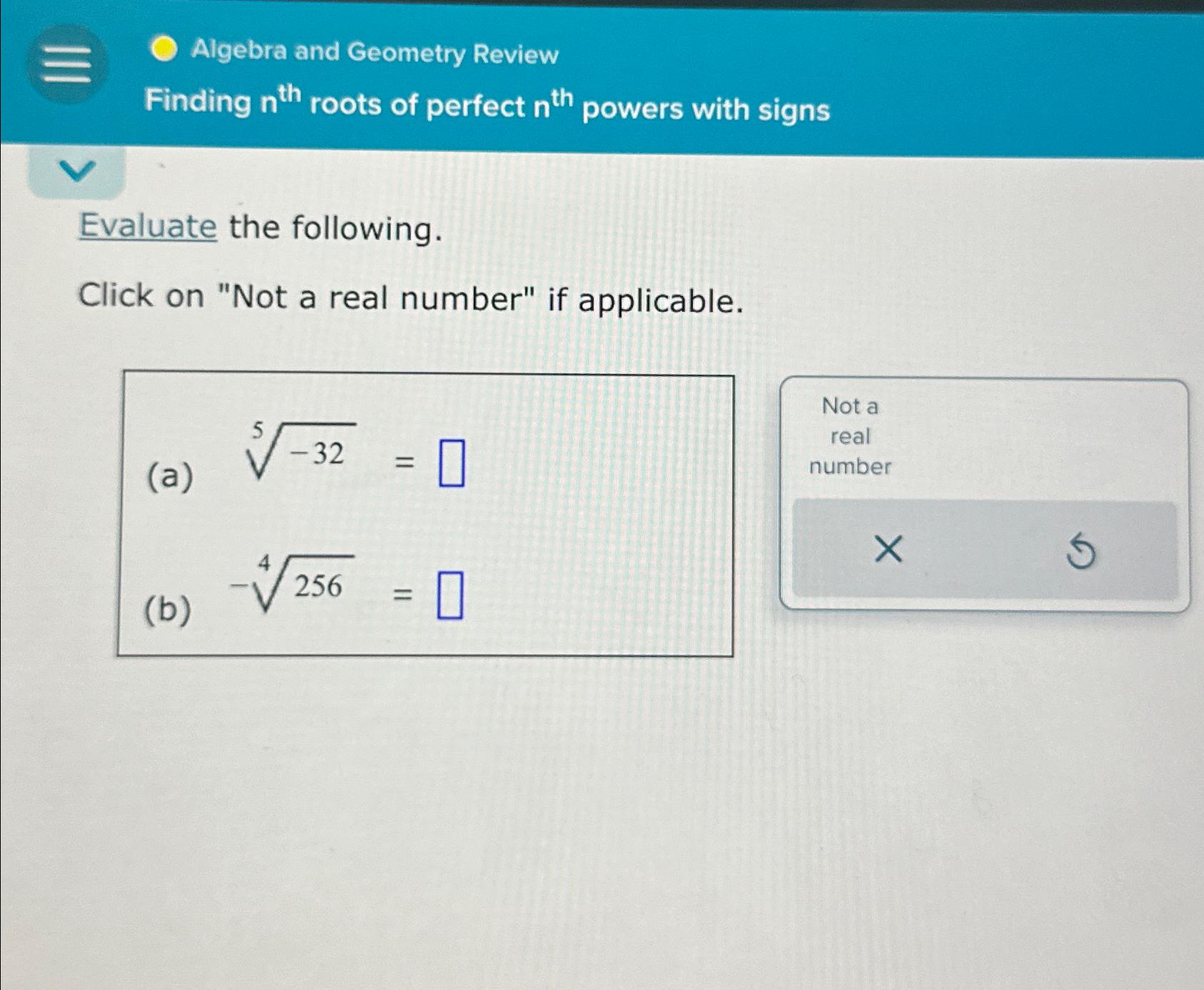 Solved Algebra and Geometry ReviewFinding nth ﻿roots of | Chegg.com