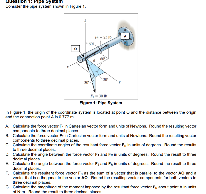 Solved Question 1: Pipe SystemConsider the pipe system shown | Chegg.com