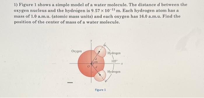 Solved 1) Figure 1 shows a simple model of a water molecule. | Chegg.com