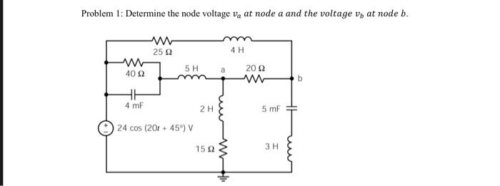 Solved Determine the node voltage Va at node a and the | Chegg.com
