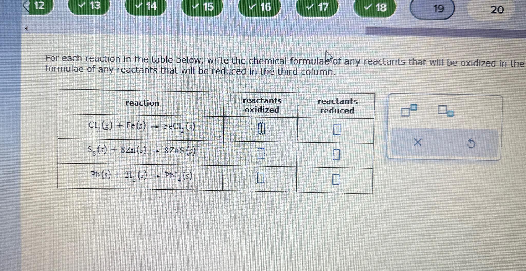 Solved For each reaction in the table below, write the | Chegg.com